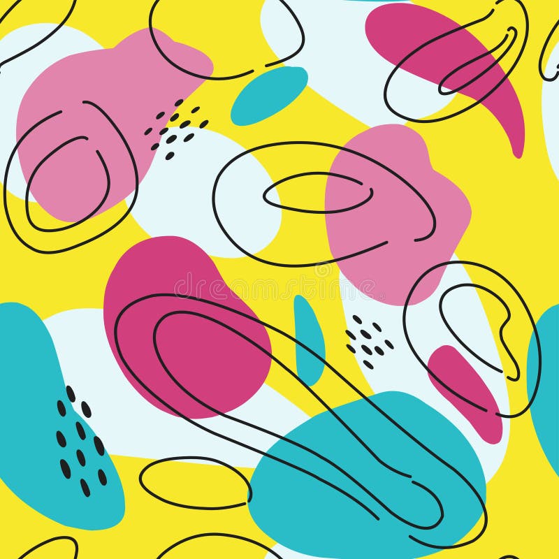 Pattern Seamless Stains Lines Modern Bright Design Print Background ...