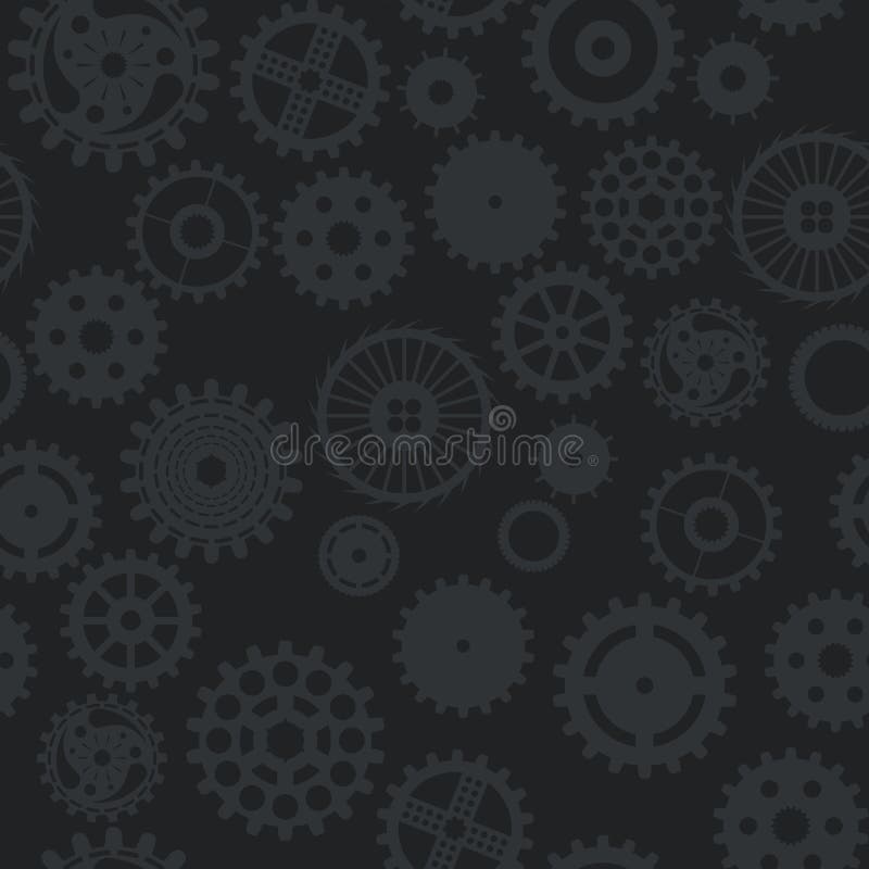 Pattern Seamless Texture Background Gear Wheel Turns Dark on Black ...