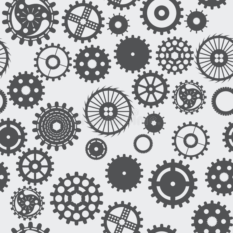 Pattern Seamless Texture Background Gear Wheel Turns Dark on White ...