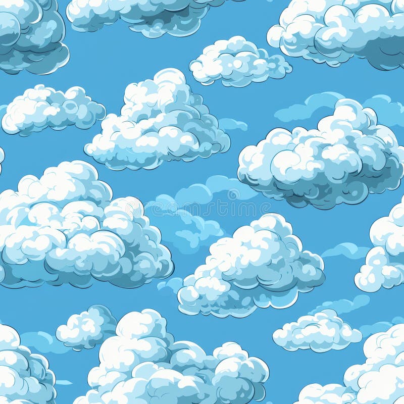 Pattern Seamless Texture for Game, Expansive Blue Sky Filled with ...