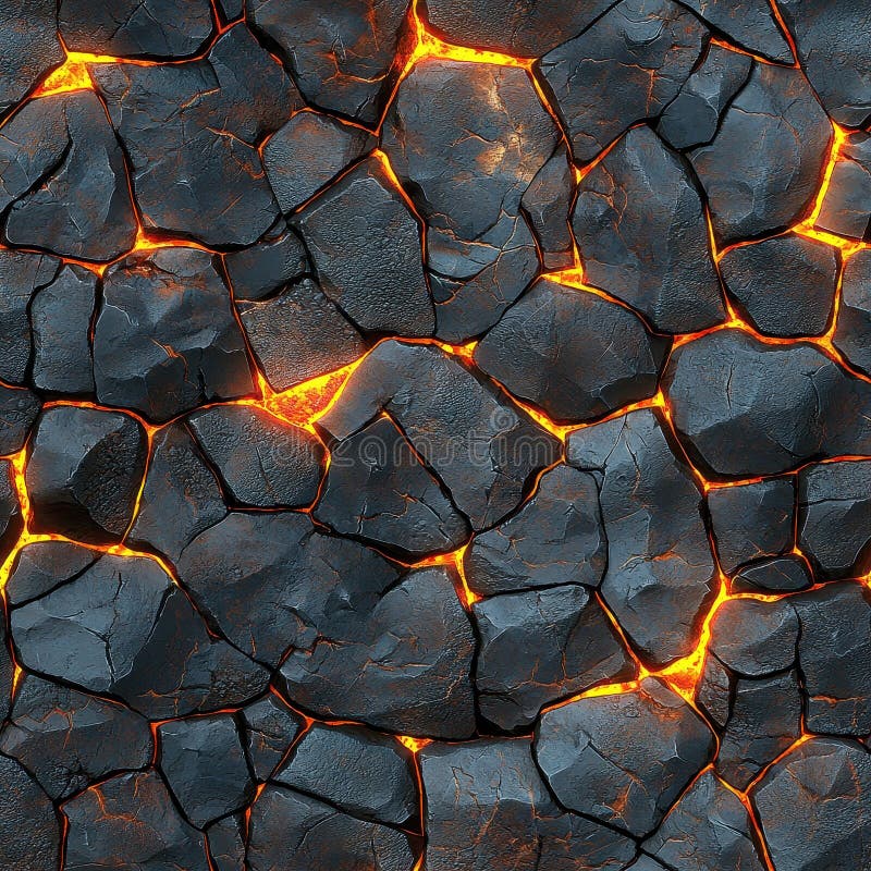Pattern Seamless Texture for Game, Fiery Lava Flowing Vigorously from a ...
