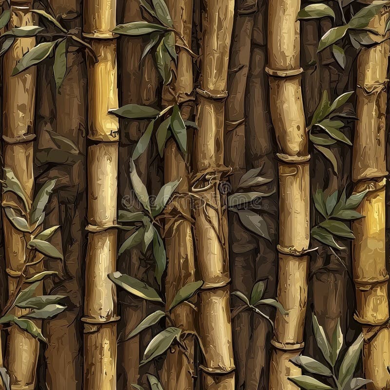 Pattern Seamless Texture for Game, Tall Bamboo Trees with Lush Green ...