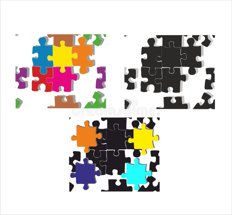 Pattern, Seamless Texture of the Puzzle Stock Vector - Illustration of ...