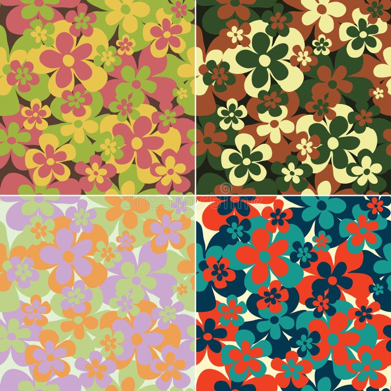 Splash Pattern. Retro Seamless Pattern with Drop. Stylized Bloom Petals ...