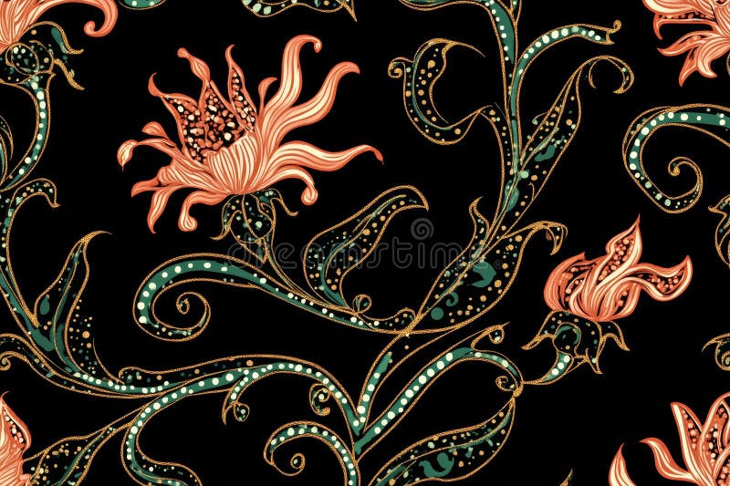 A Pattern that Seamlessly Integrates Modern Floral Designs with a ...