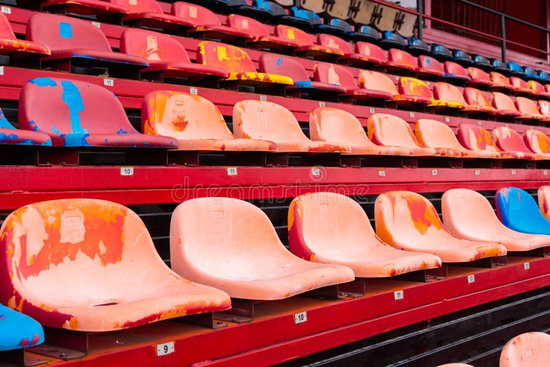 Pattern of Seats at the Sport Stadium Stock Image - Image of group ...