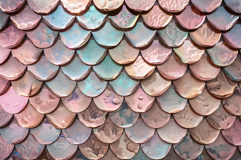 A Pattern of Sequins in Rose Gold and Iridescent Colors, Arranged To ...