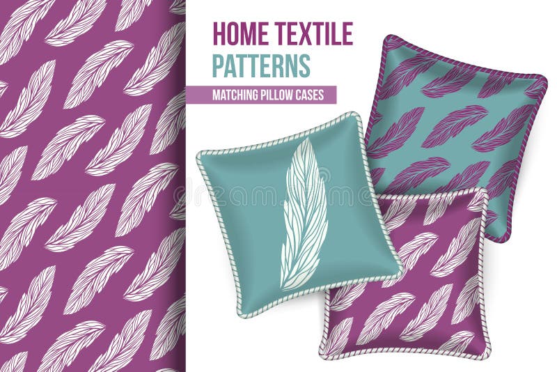 Pattern and Set of Decorative Pillows Stock Vector - Illustration of ...