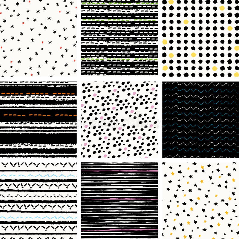 Pattern set stock vector. Illustration of black, papers - 44943776