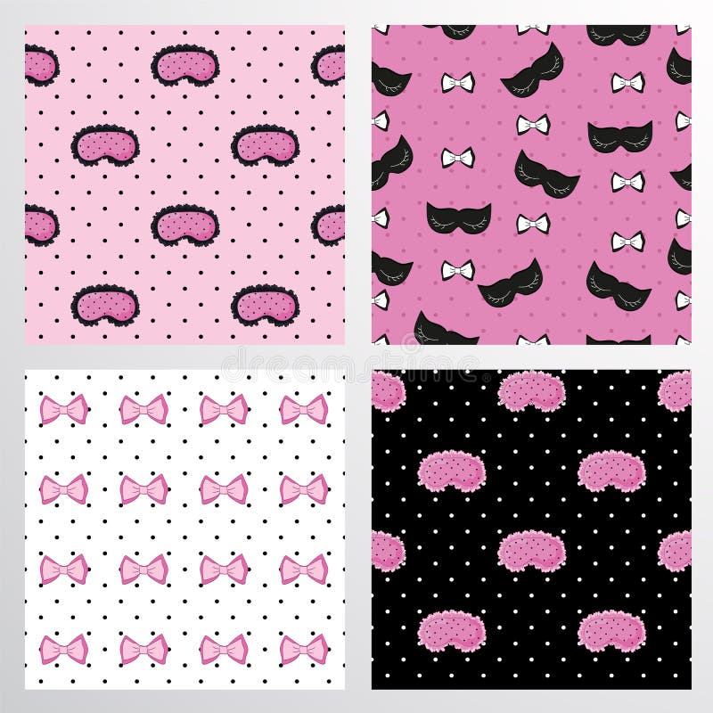Pattern Set of Sleep Accessories Stock Vector - Illustration of sleep ...