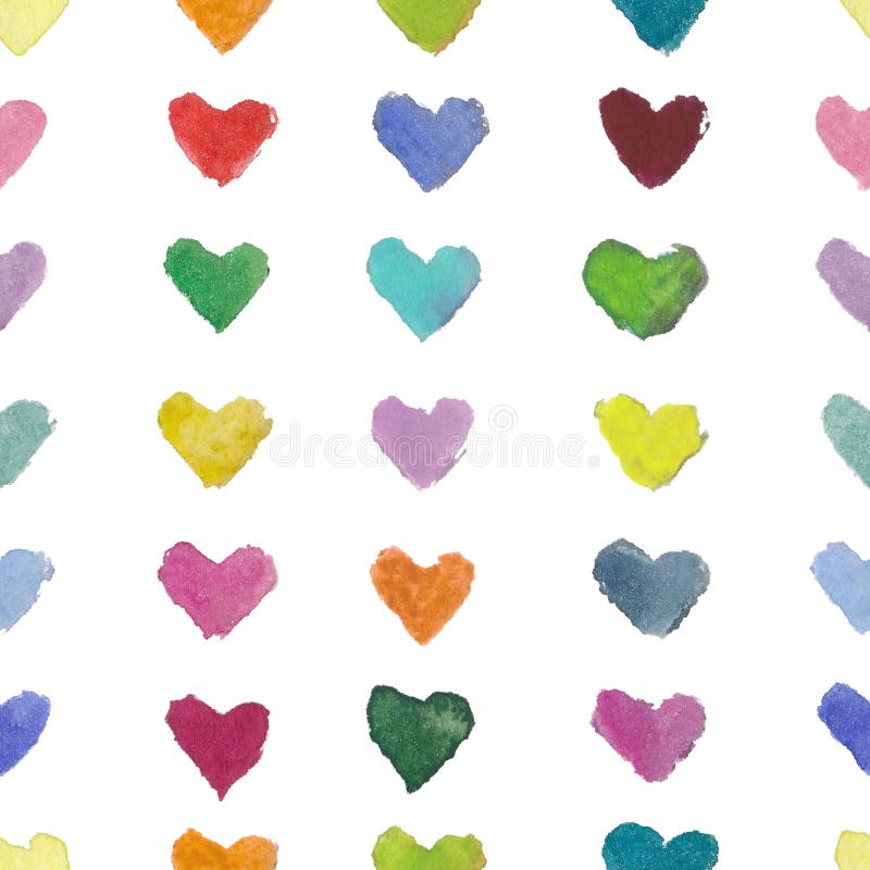 Six Hearts in Different Colors Stock Vector - Illustration of drafting ...