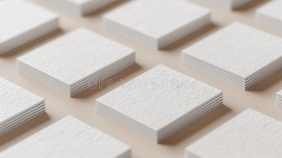 Pattern of Several Stacks of White Paper or Cardstock, Arranged in a ...