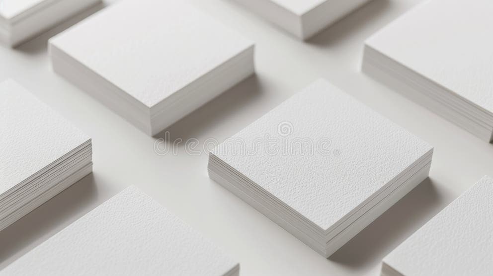 Pattern of Several Stacks of White Paper or Cardstock, Arranged in a ...