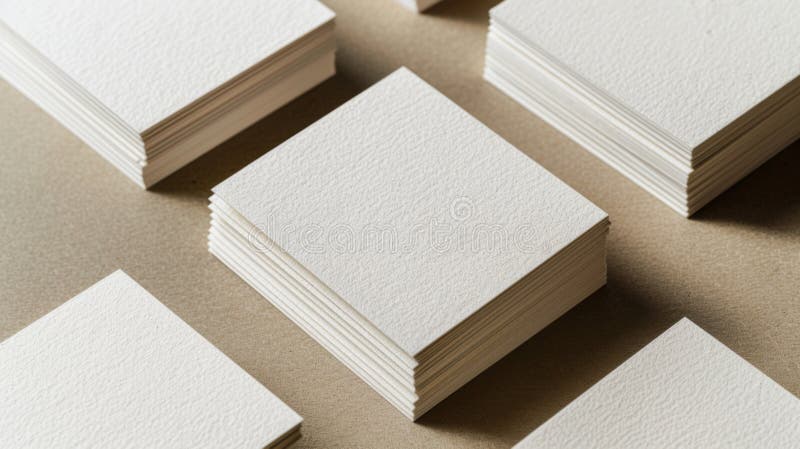 Pattern of Several Stacks of White Paper or Cardstock, Arranged in a ...