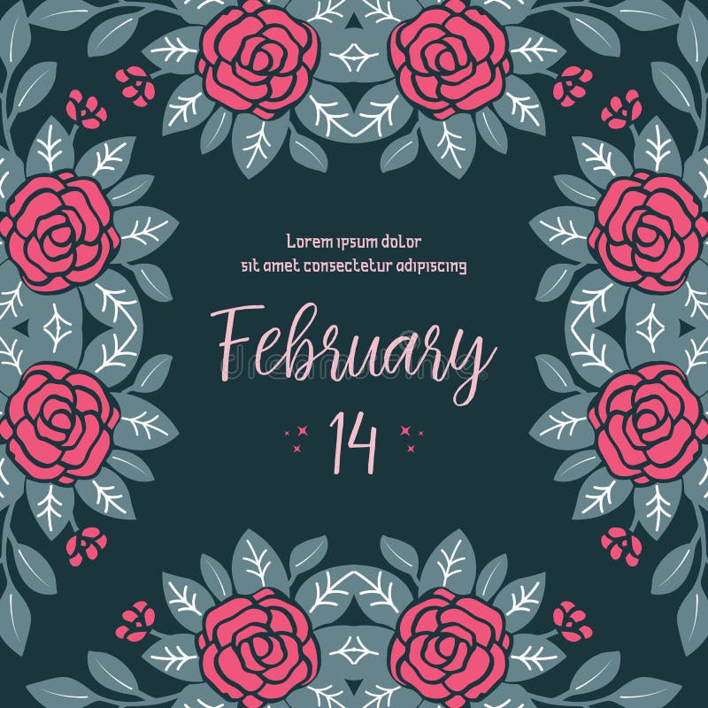 Pattern Shape Elegant of Leaf and Rose Flower Frame, for Romantic 14 ...