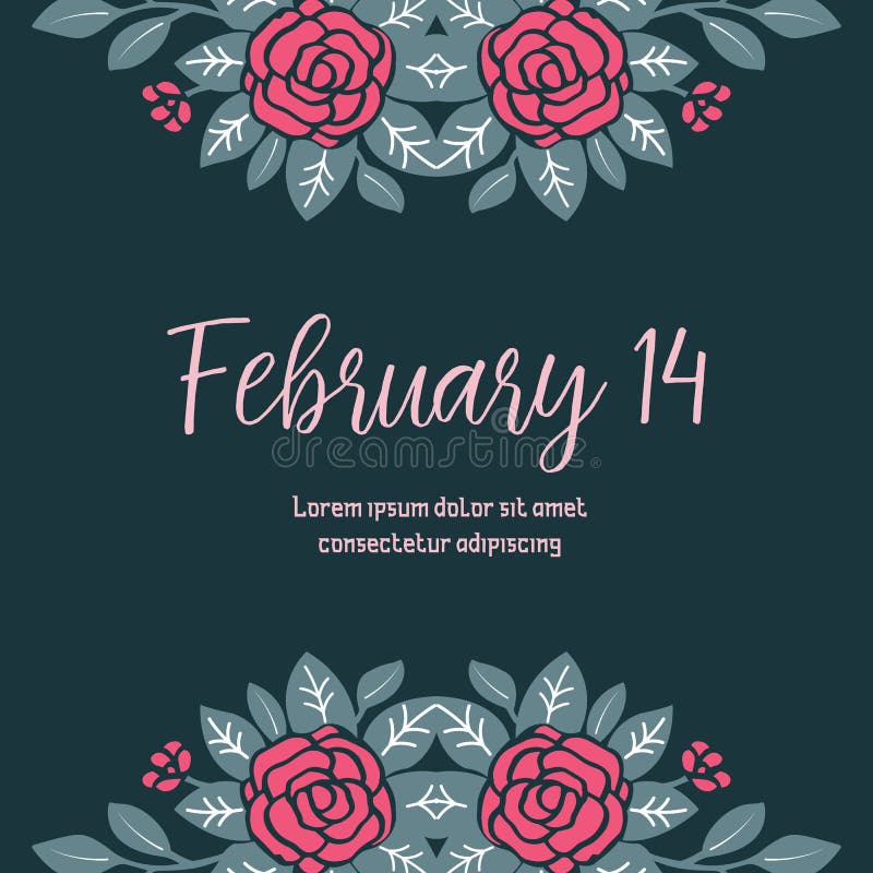 Pattern Shape Elegant of Leaf and Rose Flower Frame, for Romantic 14 ...