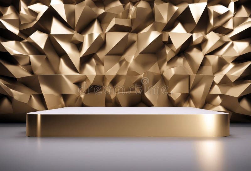 Pattern Shape Product Luxury Stage Presentation Golden Podium Podium ...