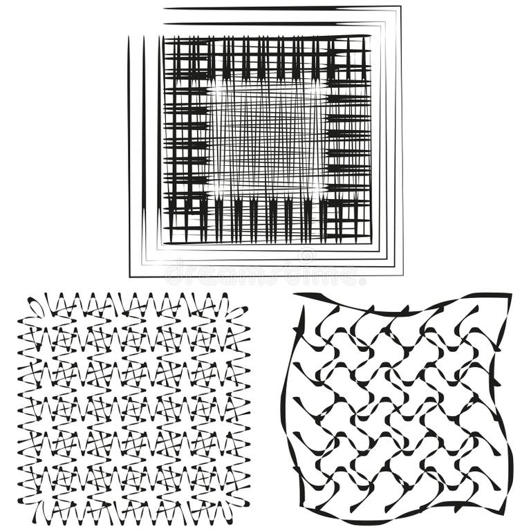 Pattern Shape Set. Grid Texture Figure. Vector Abstract Form ...