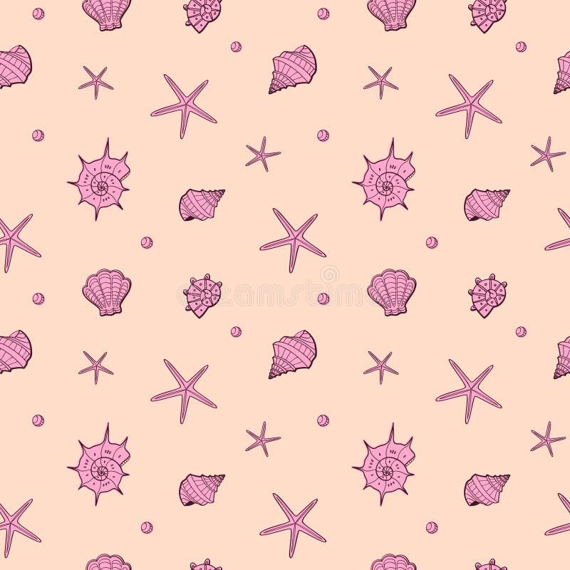 Pattern with shell stock vector. Illustration of aqua - 55836447