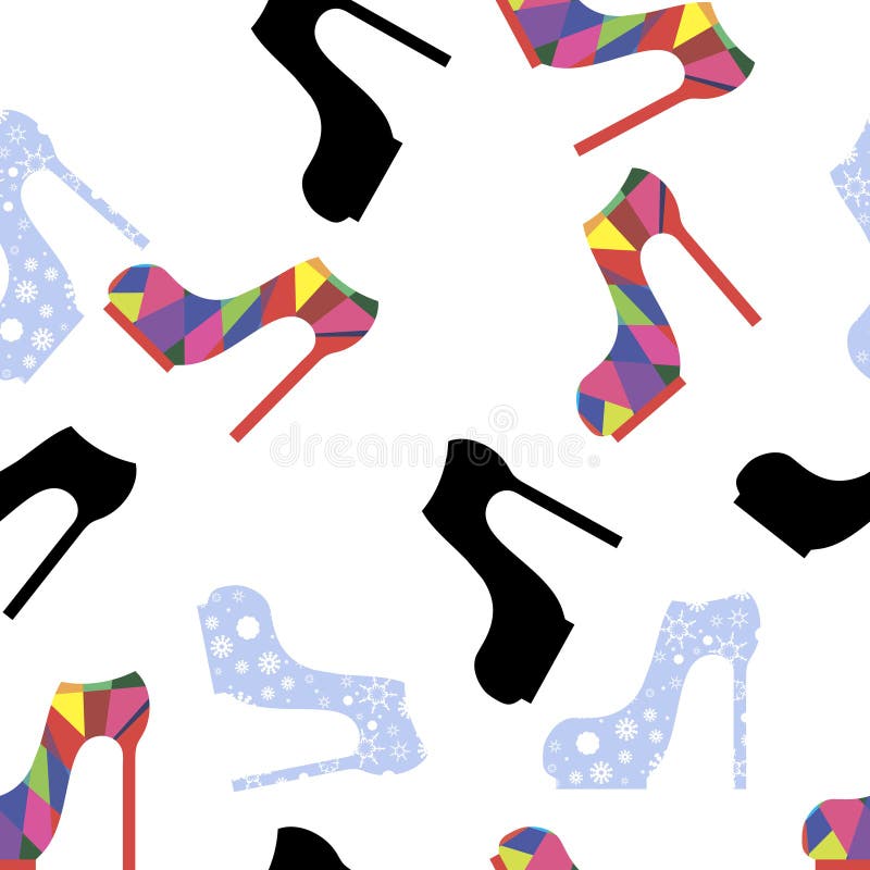 Pattern Shoes Fashion Background Vector Stock Vector - Illustration of ...