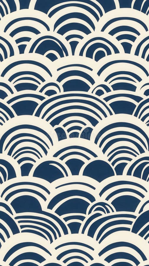 Modern Wave Pattern Design Featuring Repeating Arcs in Blue and White ...