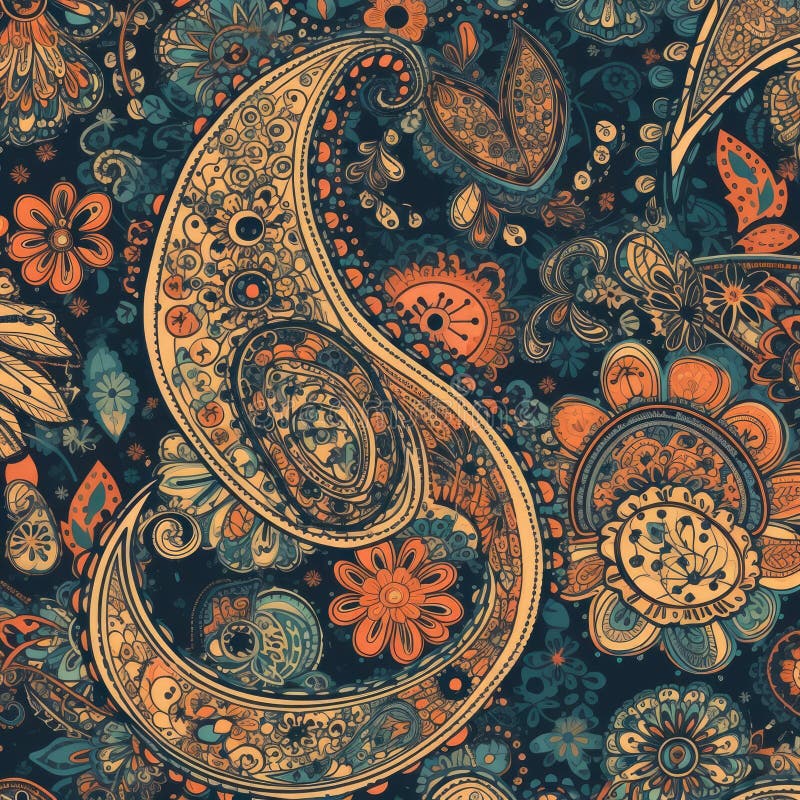 Paisley Pattern Texture stock illustration. Illustration of fashion ...