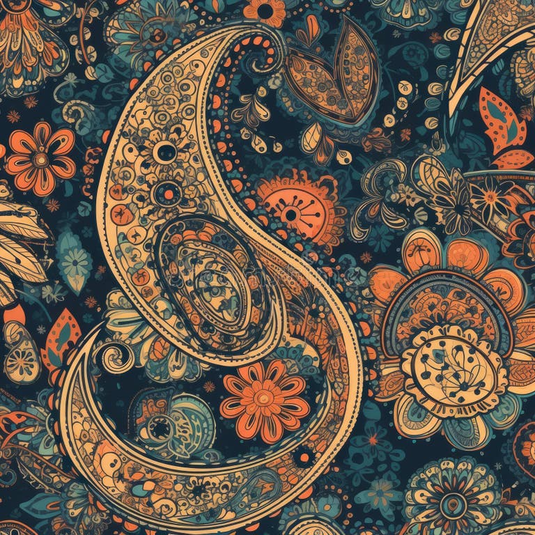 Paisley Pattern Texture stock illustration. Illustration of fashion ...