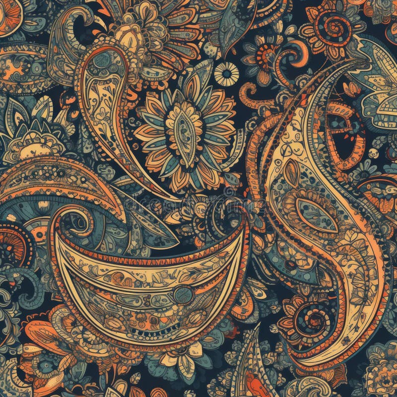 Paisley Pattern Texture stock illustration. Illustration of ethnic ...