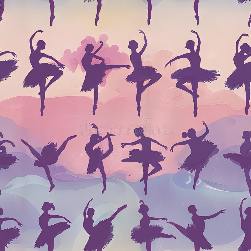 A Pattern of Silhouette of Ballerina with Ballet Dance Stock ...