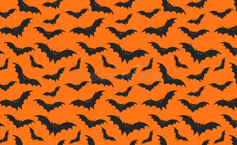 Pattern of Silhouettes of Bats Stock Vector - Illustration of ...