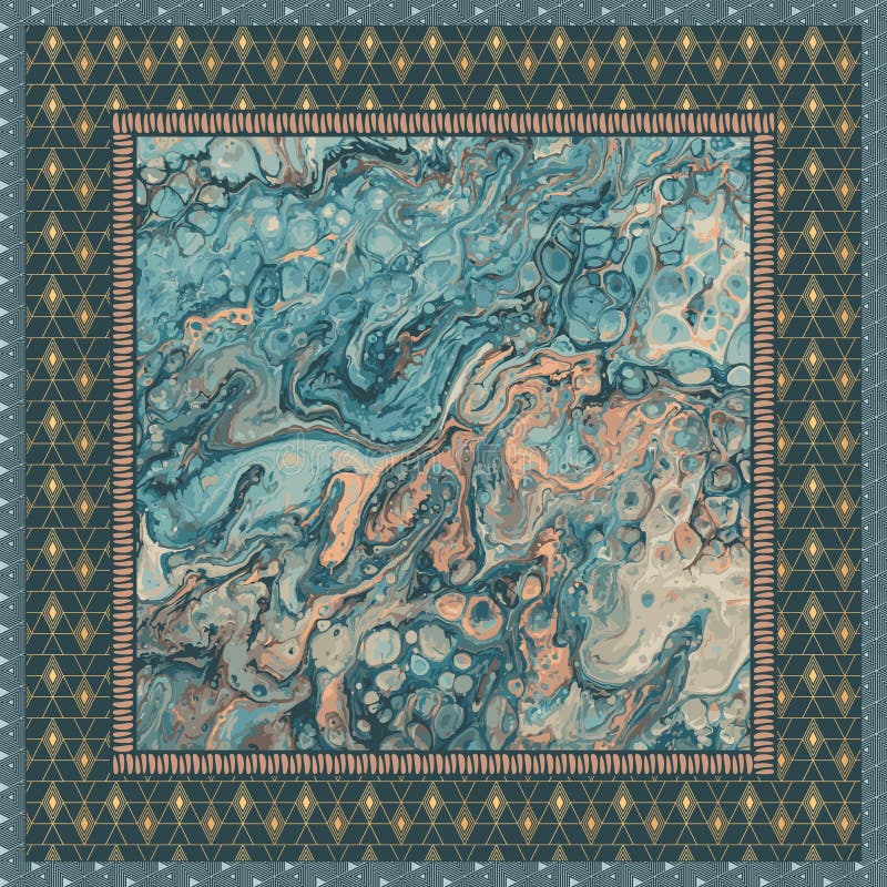 Pattern Silk Scarf Design with Abstract Art Stock Vector - Illustration ...