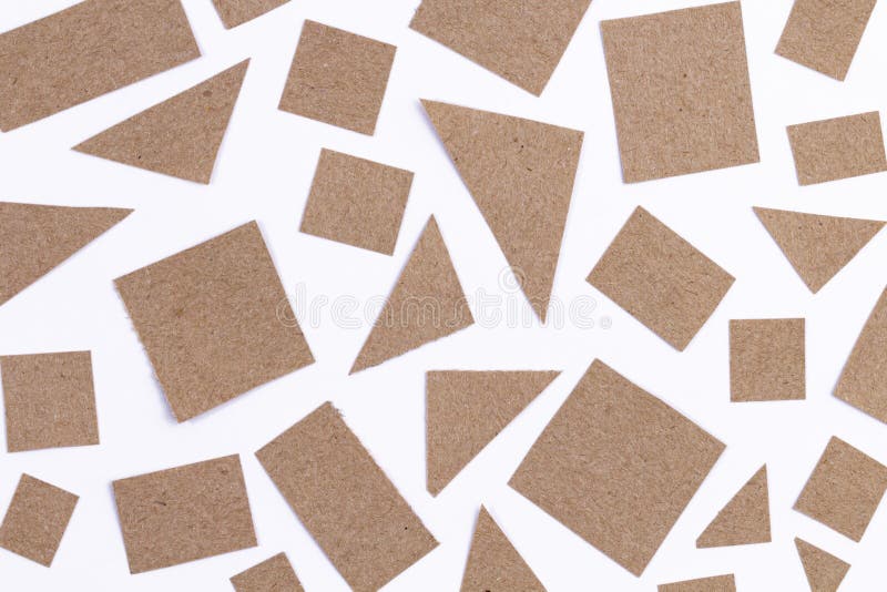 Pattern of Simple Craft Paper Shapes Isolated on White Stock Photo ...