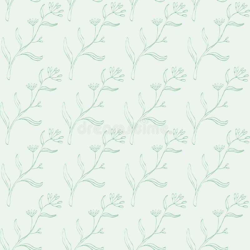 Seamless Repeatable Pattern. Light, Thin Lines Delicate Flowers Angled ...