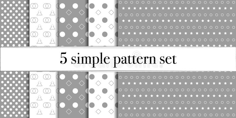 Pattern Simple Set5Set of 5 Simple Ornament Vector Patterns. Use for ...