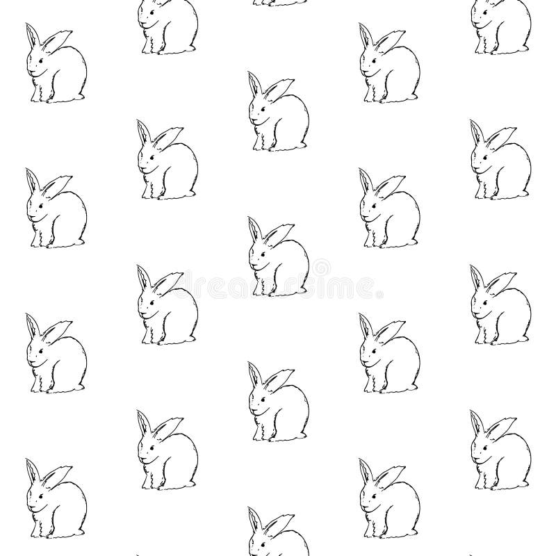 Pattern Simple White Rabbit Stock Vector - Illustration of light ...