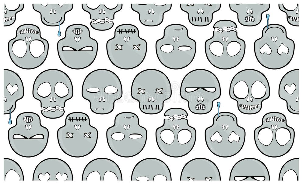 Pattern with skulls stock vector. Illustration of skulls - 42402522