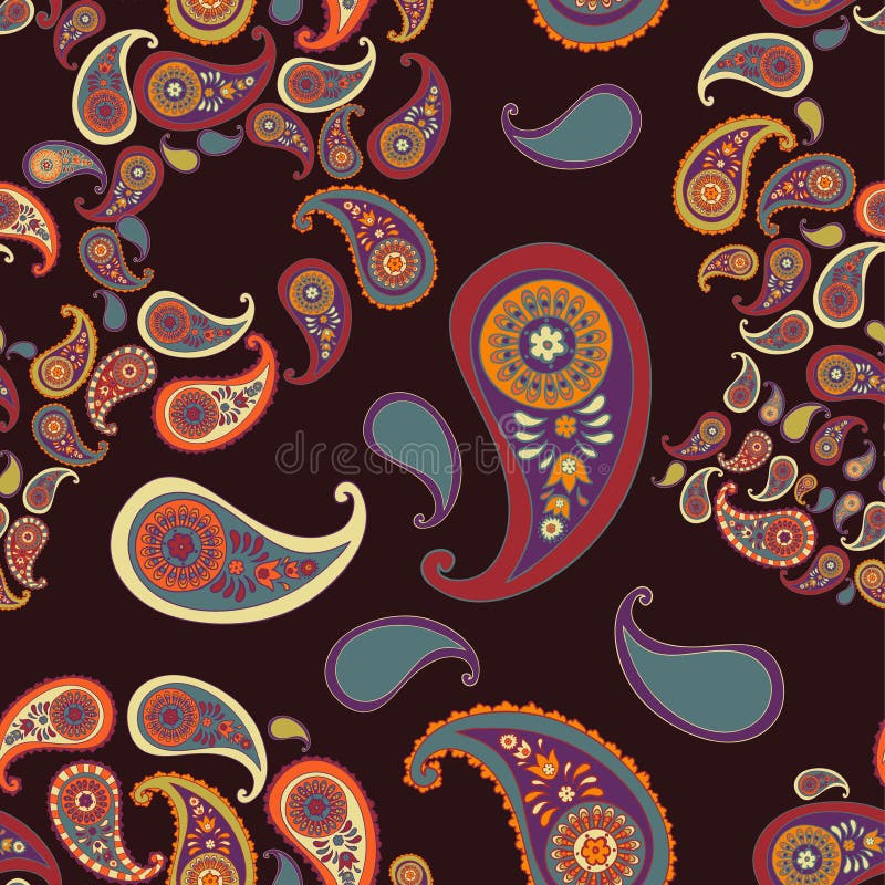 Seamless paisley pattern stock vector. Illustration of psychedelic ...