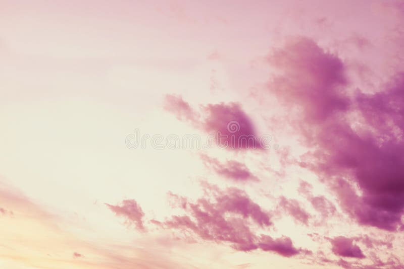 Sky in the Light Pink Pastel Colored of Sunset Clouds Cloud on the ...