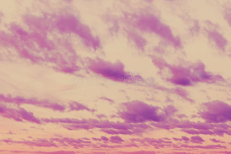 Sky in the Light Pink Pastel Colored of Sunset Clouds Cloud on the ...
