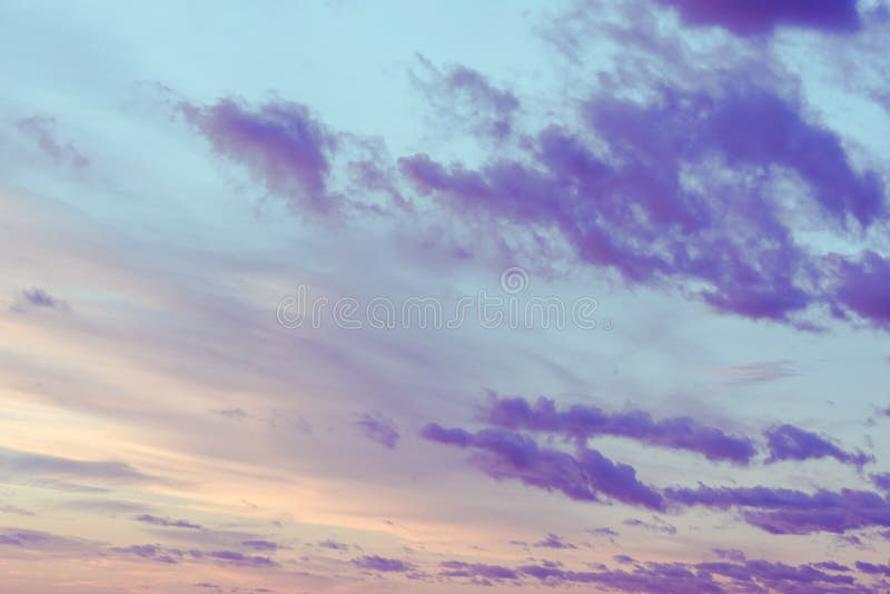 Sky in the Light Pink Pastel Colored of Sunset Clouds Cloud on the ...