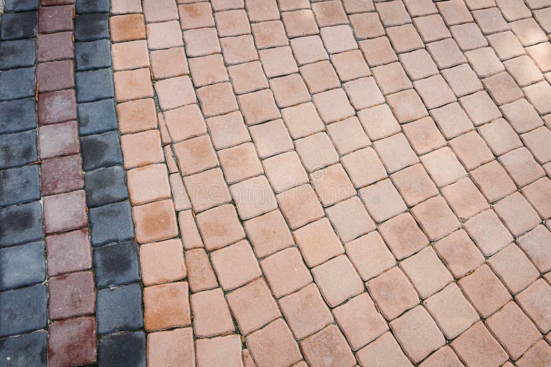Pattern of Small Brick Block Walkway in the Garden Stock Photo - Image ...