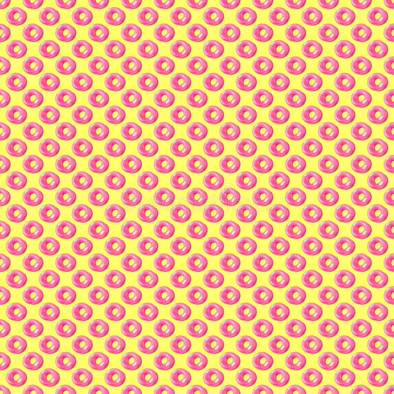 Pattern of Bright Pink Inflatable Rubber Circles on a Pale Yellow ...