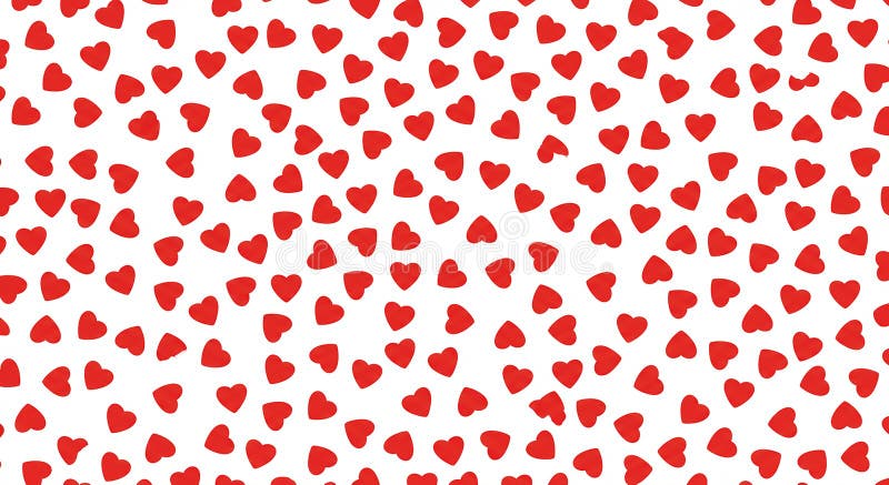 Pattern of Small, Red Hearts Scattered Across a White Background. the ...