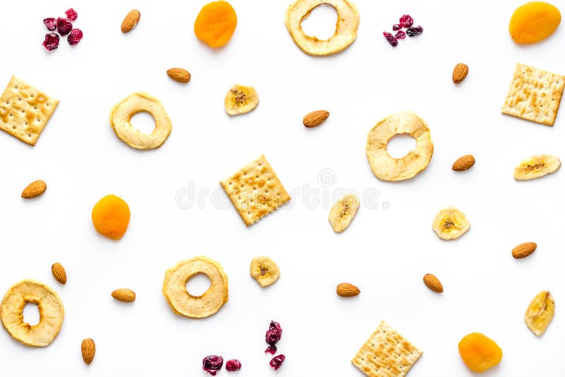 Pattern of Snacks Mix Top View - Nuts and Dried Fruits Stock Image ...