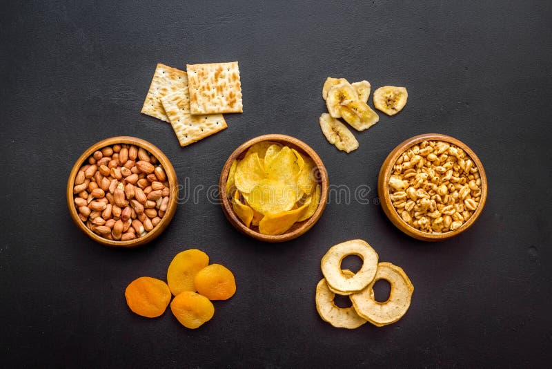 Pattern of Snacks Mix Top View - Nuts and Dried Fruits Stock Image ...