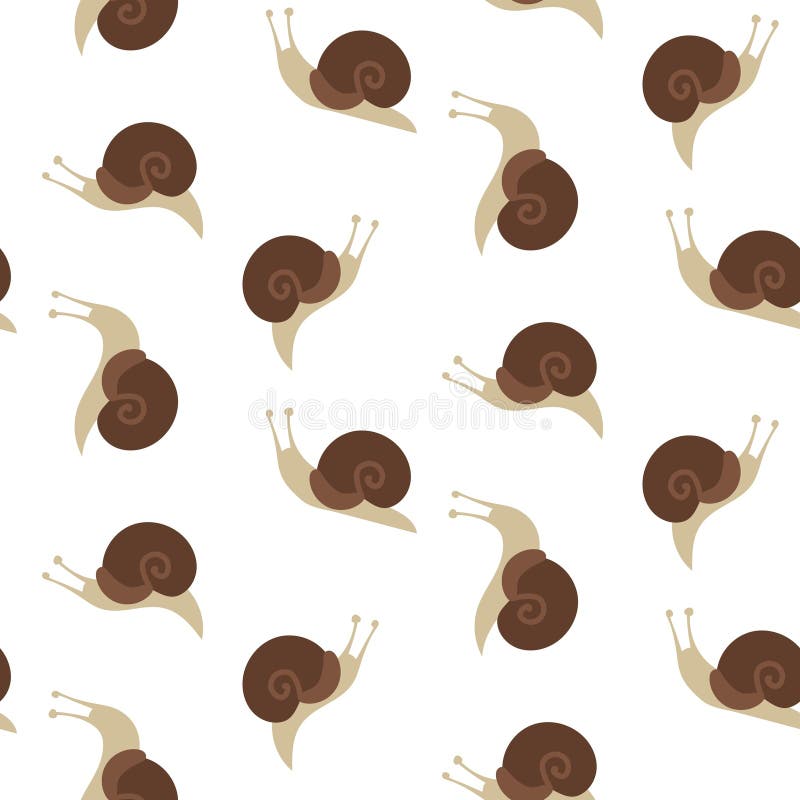 A Pattern with Snails. Seamless Pattern with Crawling Snails on a White ...