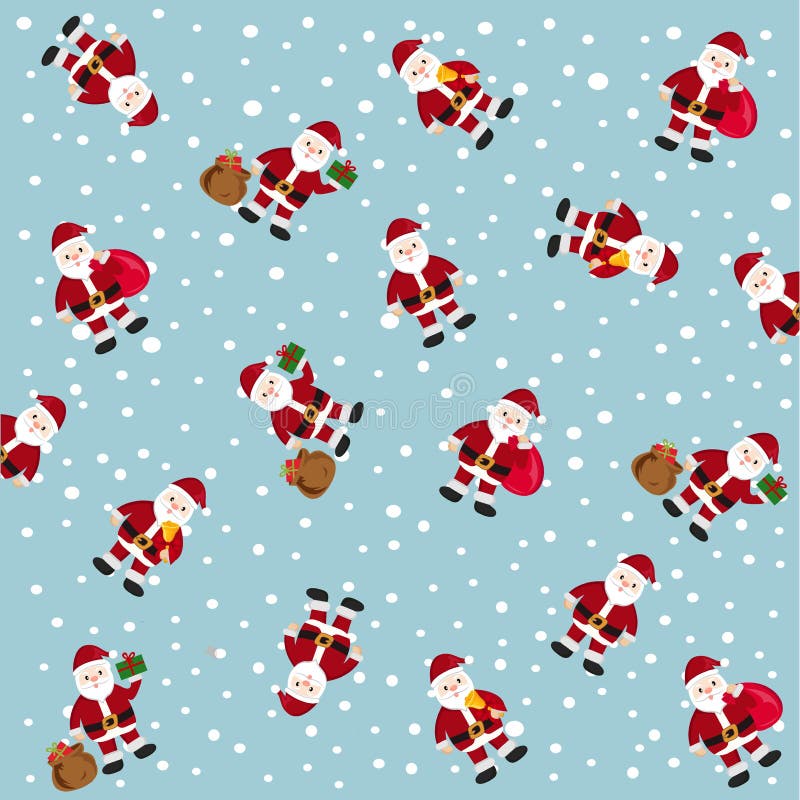 Pattern with Snow and Santa Claus, Vector Illustration Stock Vector ...