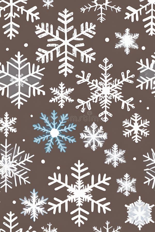 A Pattern of Snowflakes, Wallpaper, Digital Art, Printable Stock ...