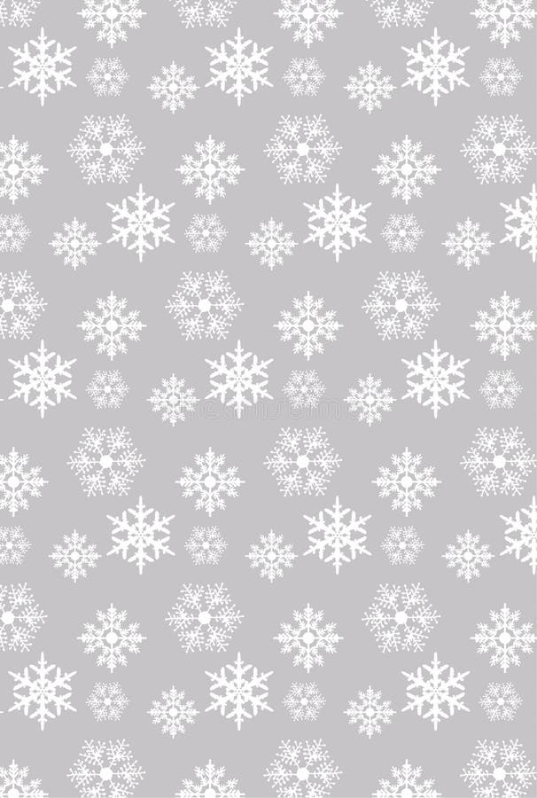 Pattern with Snowflakes and Snow on Grey Stock Vector - Illustration of ...
