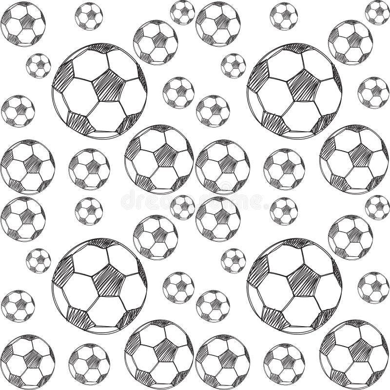 Pattern with soccer balls stock vector. Illustration of league - 146617004